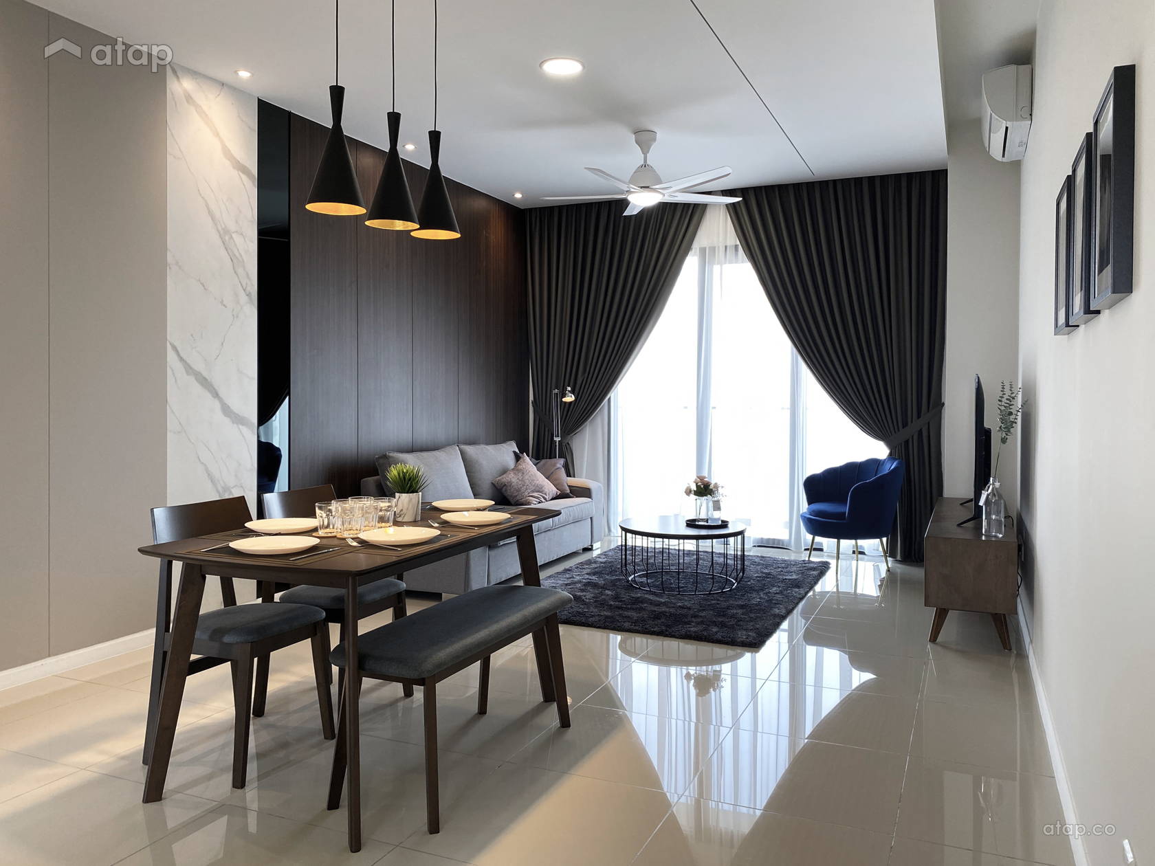 Contemporary Modern Living Room condominium design ideas & photos ...