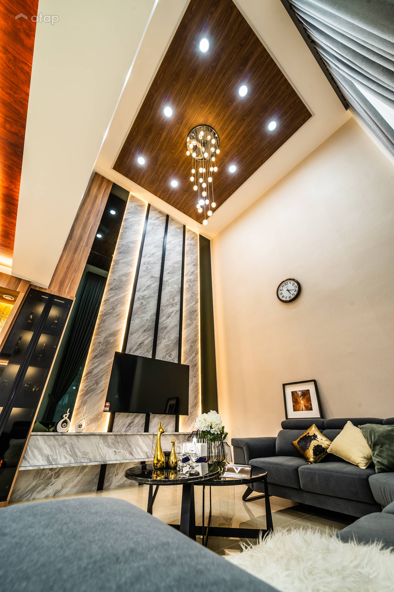 Contemporary Modern Living Room semi-detached design ideas & photos ...