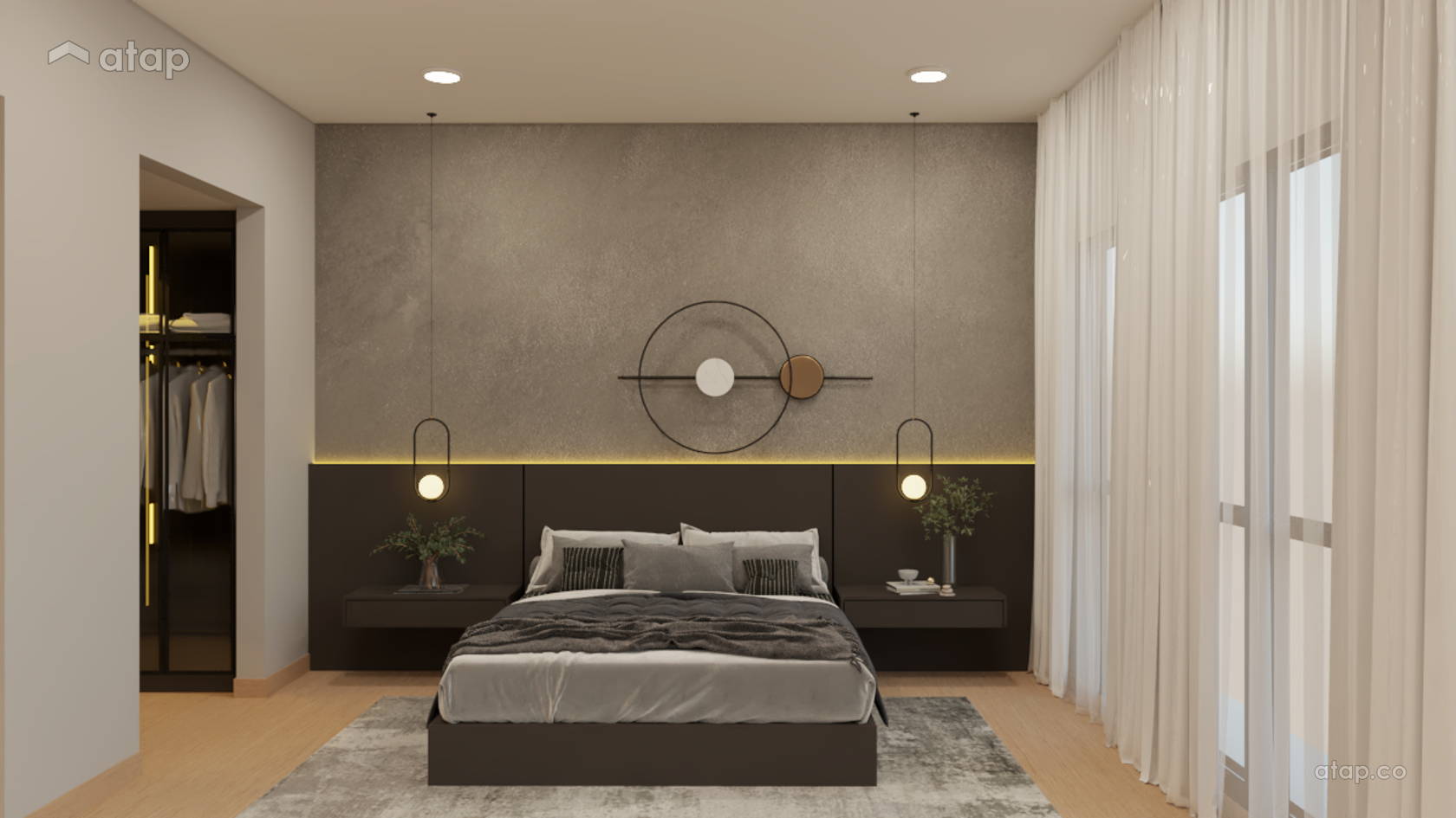 Asian Rustic Bedroom condominium design ideas & photos Malaysia | Atap.co