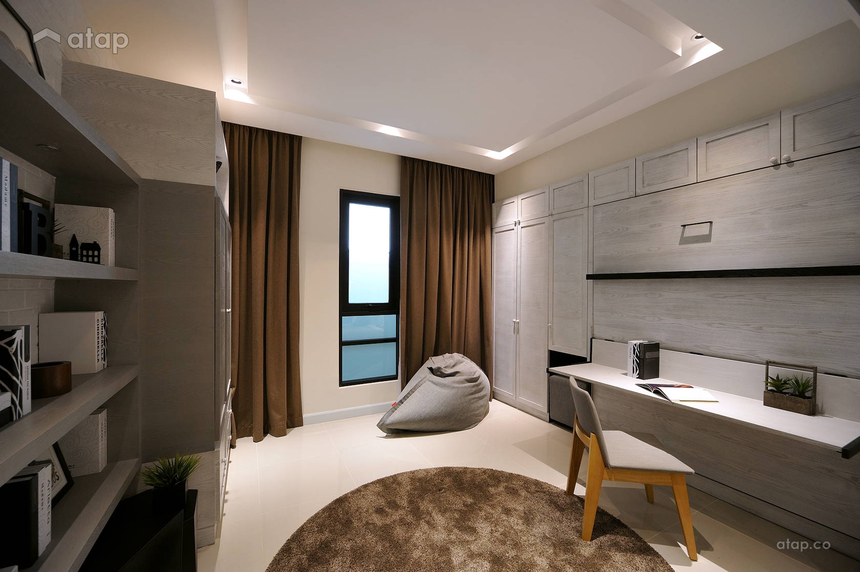 Minimalistic Modern Study Room condominium design ideas & photos ...