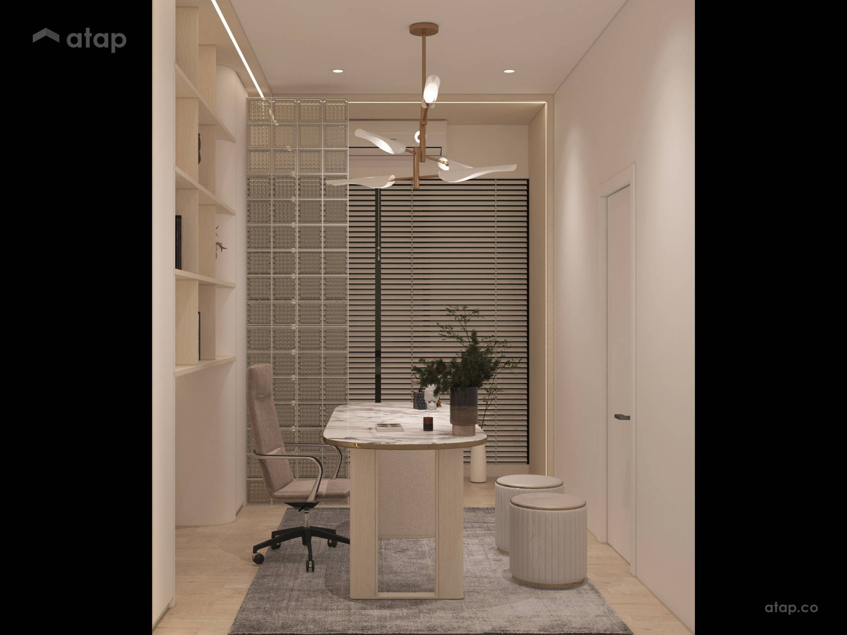 Minimalistic Zen Study Room condominium design ideas & photos Malaysia ...