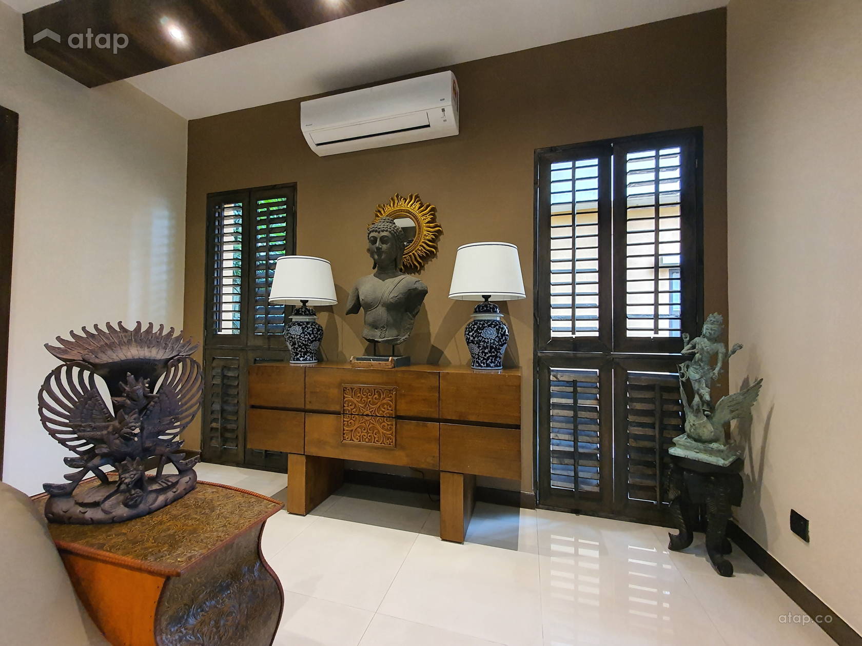 Asian Scandinavian Foyer Living Room bungalow design ideas & photos ...