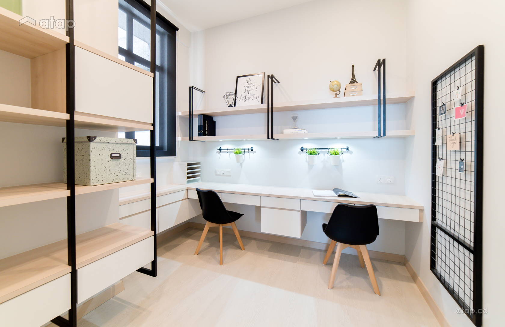 Minimalistic Scandinavian Study Room condominium design ideas & photos ...