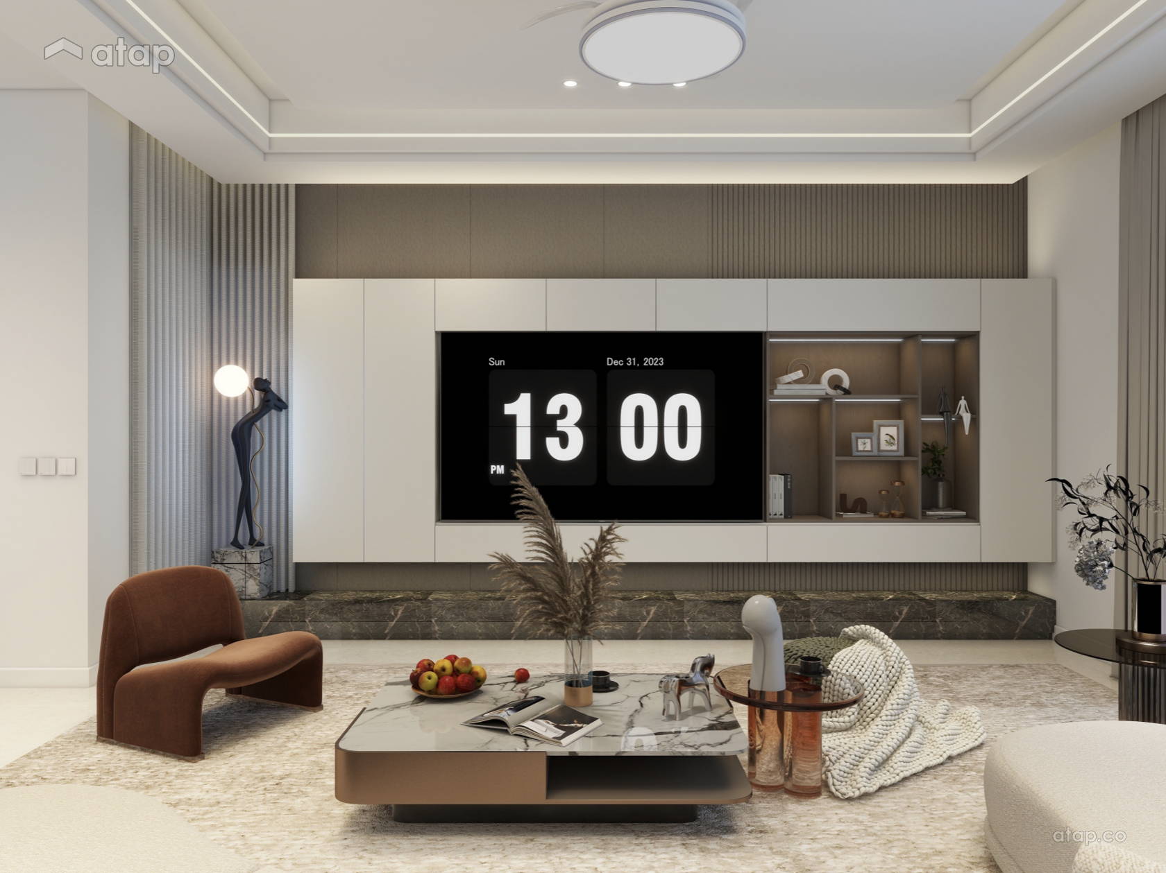 Contemporary Living Room bungalow design ideas & photos Malaysia | Atap.co