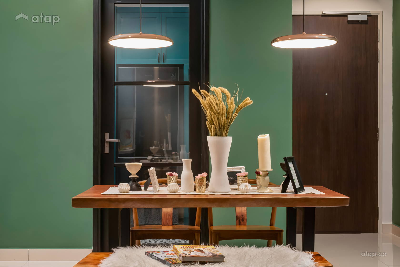 Industrial Vintage Dining Room condominium design ideas & photos ...