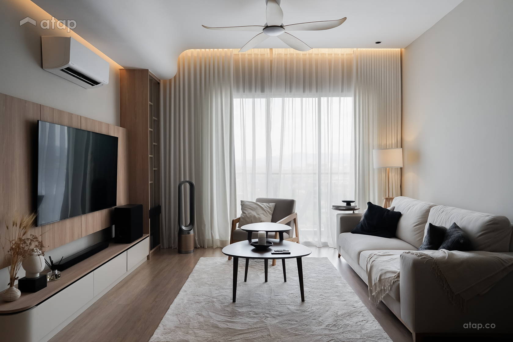 Scandinavian Zen Living Room condominium design ideas & photos Malaysia ...