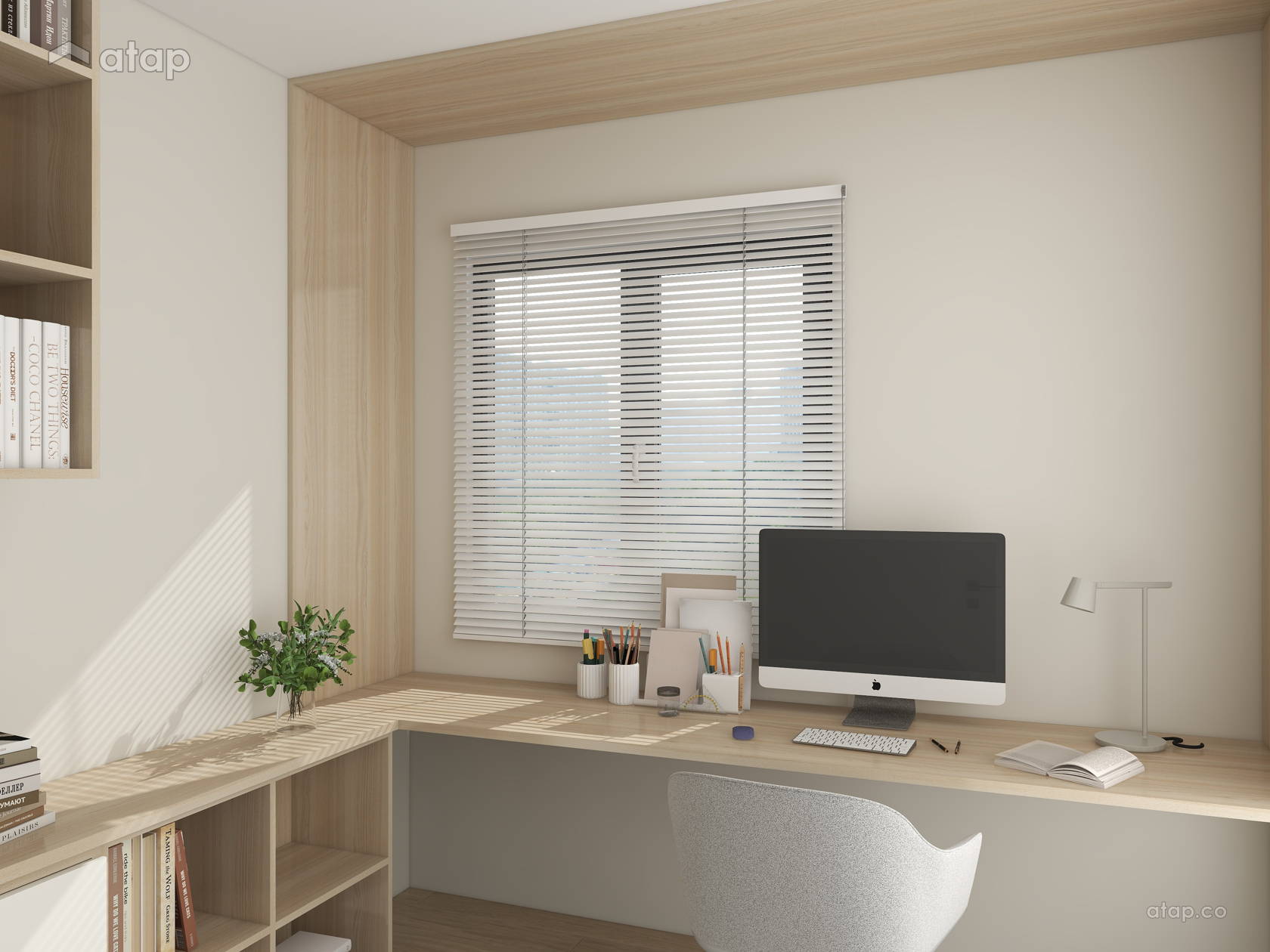 Minimalistic Scandinavian Study Room condominium design ideas & photos ...