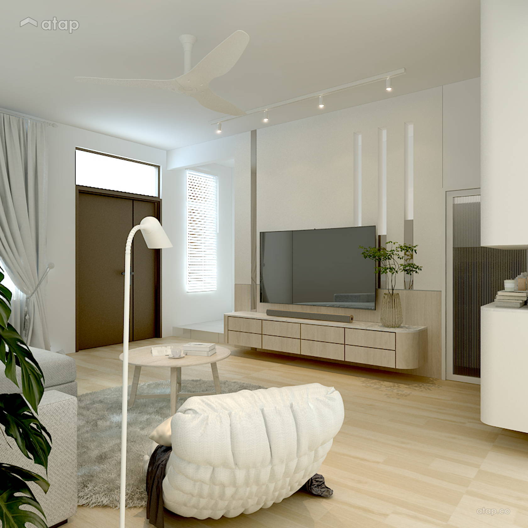 Modern Zen Living Room terrace design ideas & photos Malaysia | Atap.co