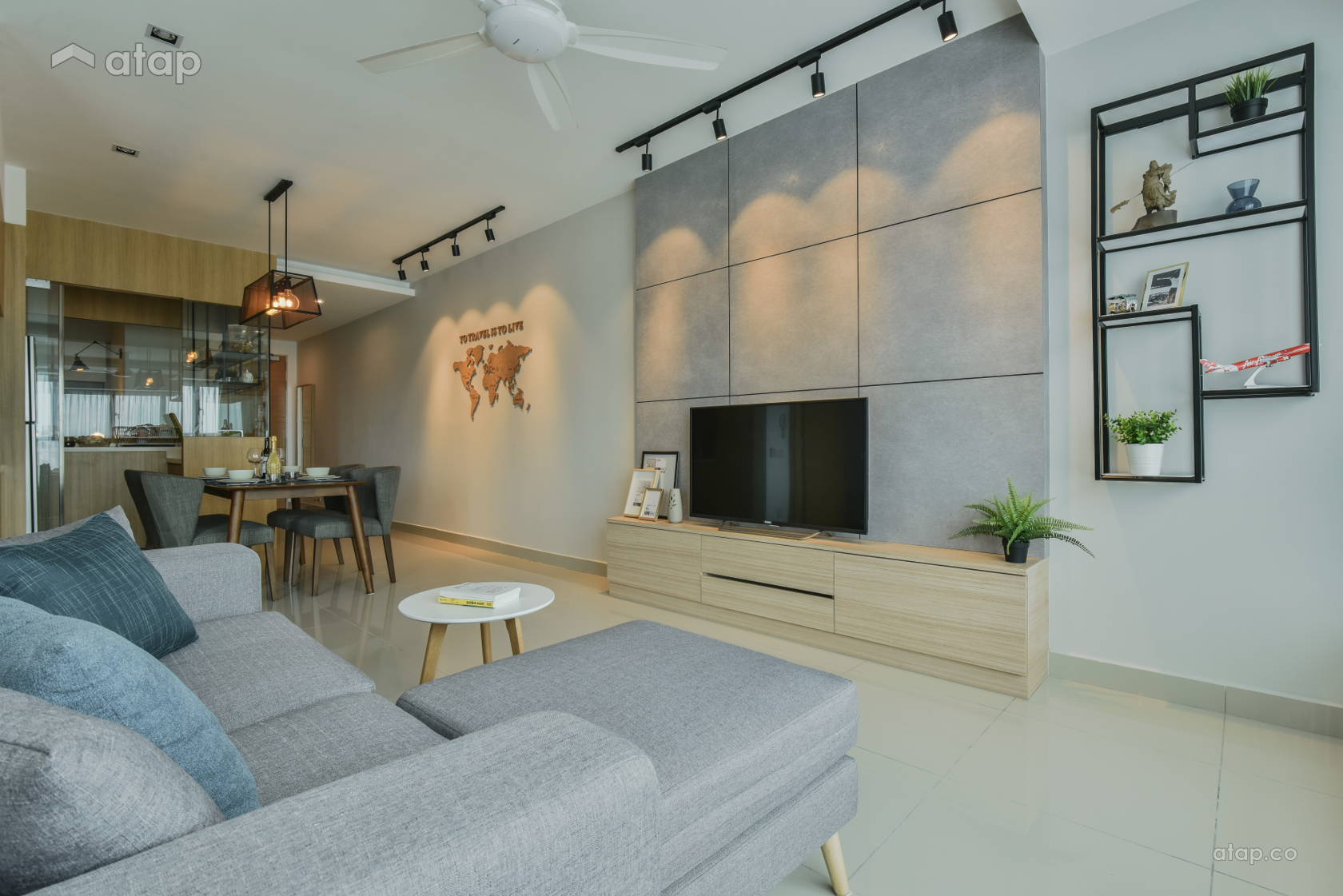 Industrial Scandinavian Living Room condominium design ideas & photos ...