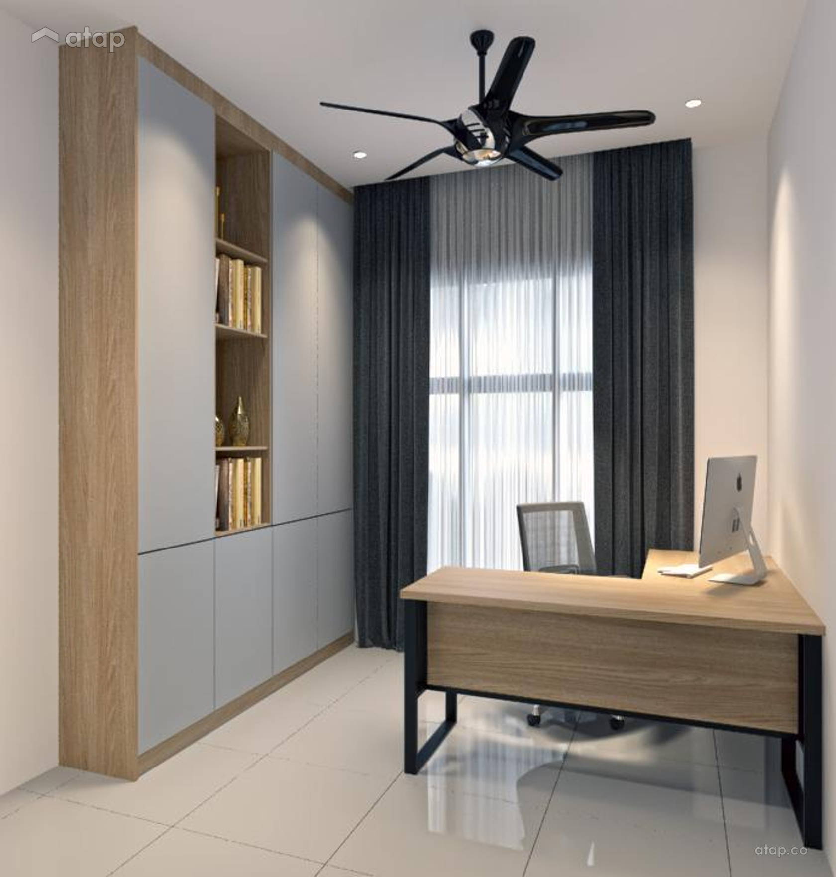 Minimalistic Scandinavian Office Study Room condominium design ideas ...