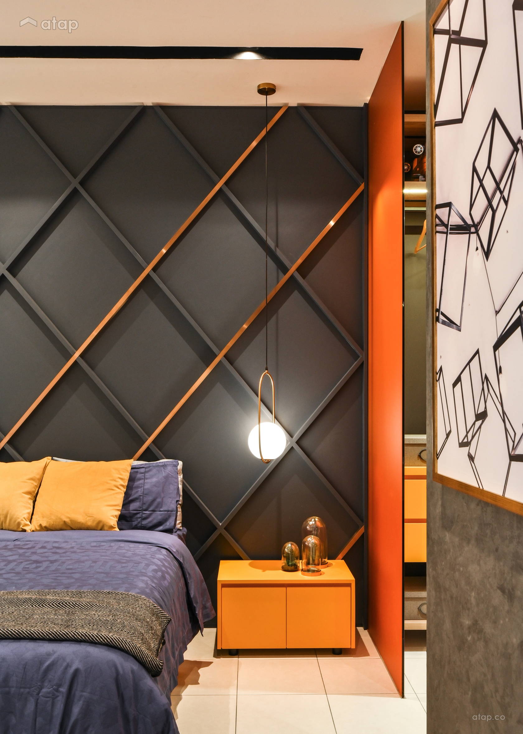 Contemporary Retro Bedroom condominium design ideas & photos Malaysia ...