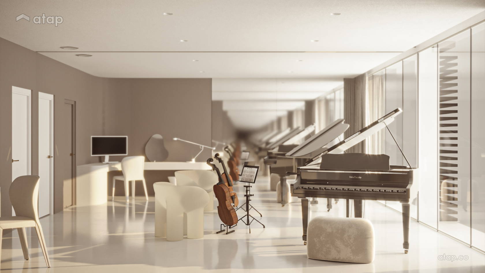 Minimalistic Zen Study Room condominium design ideas & photos Malaysia ...