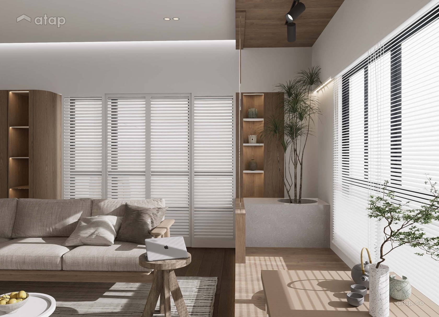 Vintage Zen Living Room apartment design ideas & photos Malaysia | Atap.co
