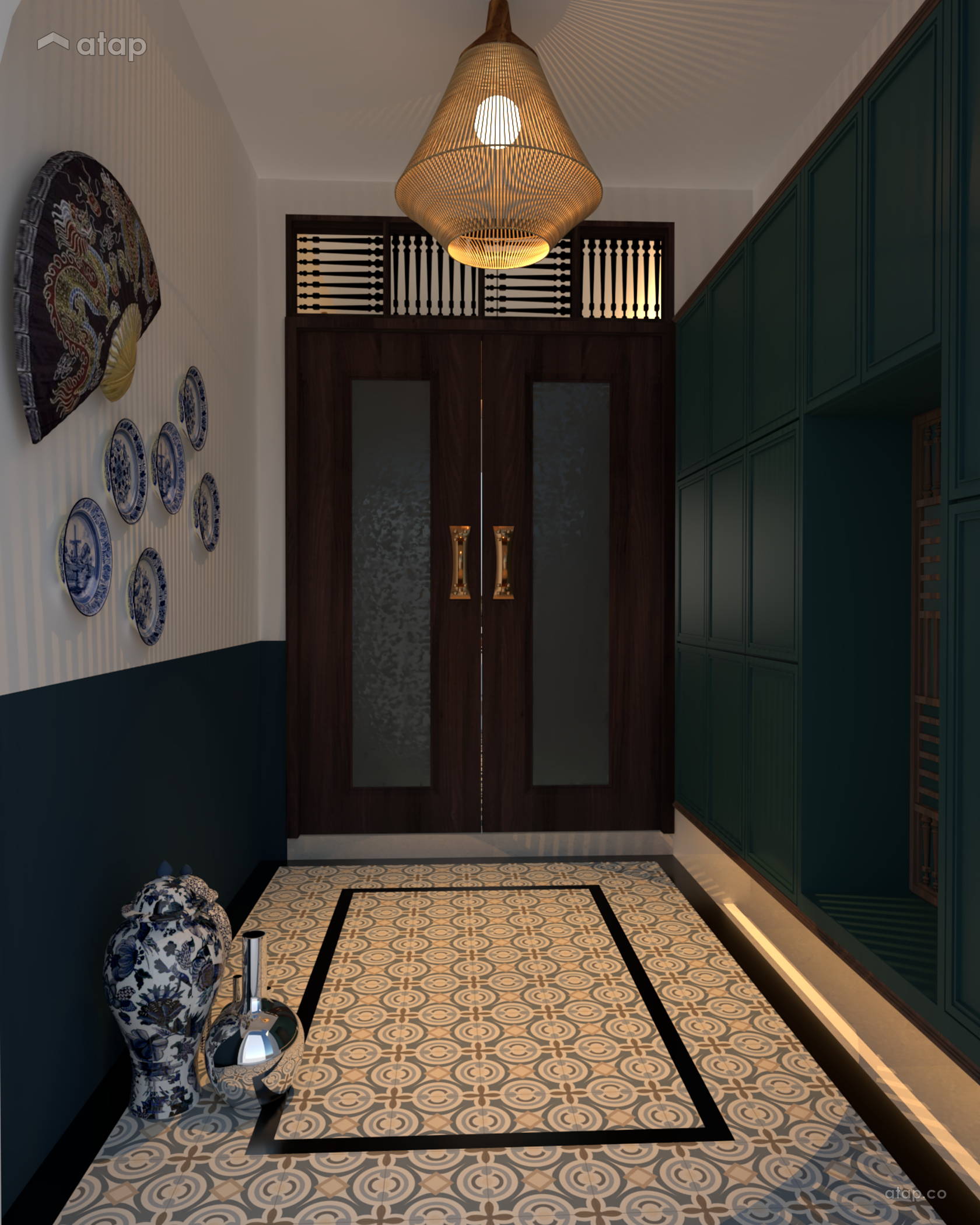 Asian Rustic Foyer bungalow design ideas & photos Malaysia | Atap.co