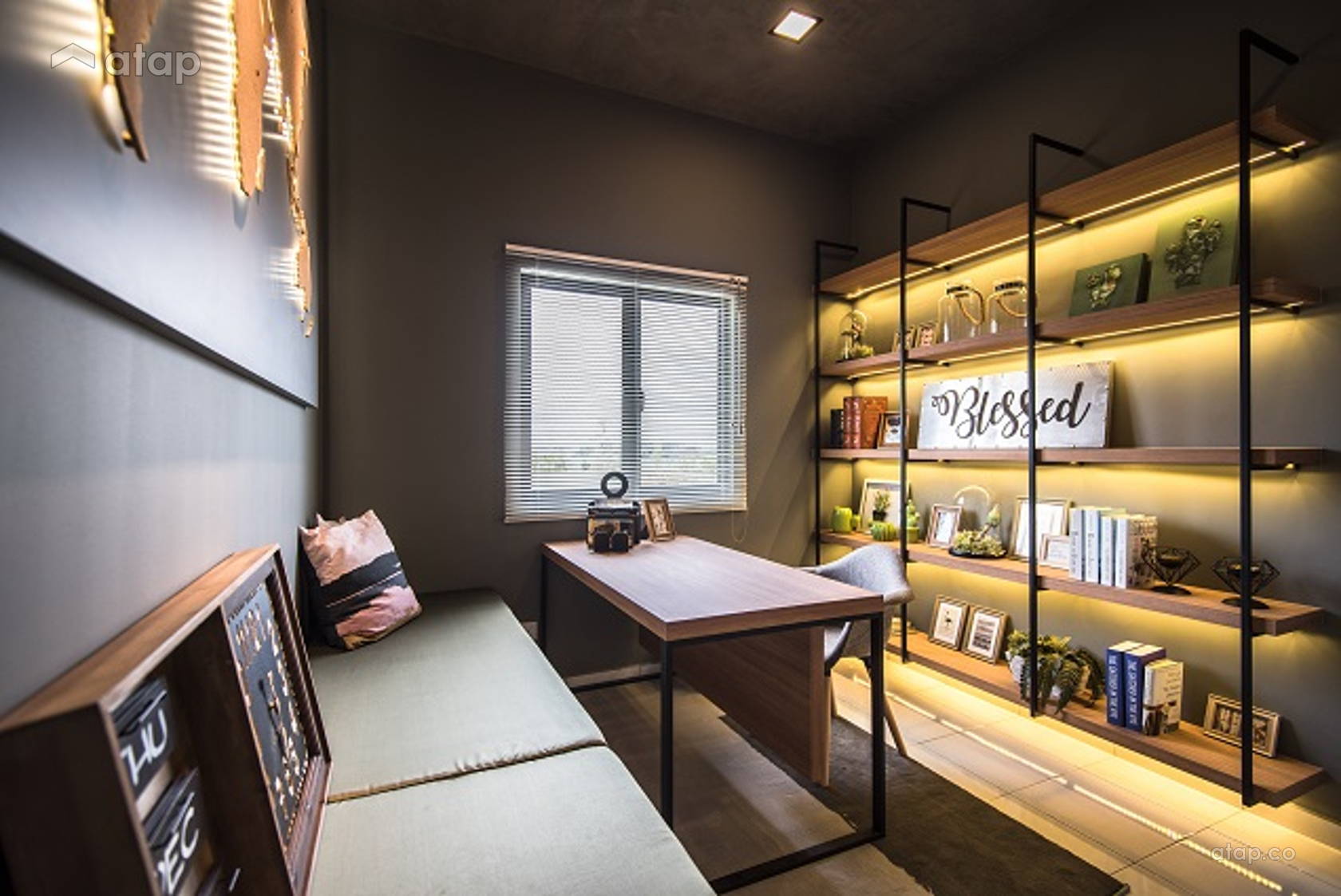 Industrial Modern Study Room terrace design ideas & photos Malaysia ...