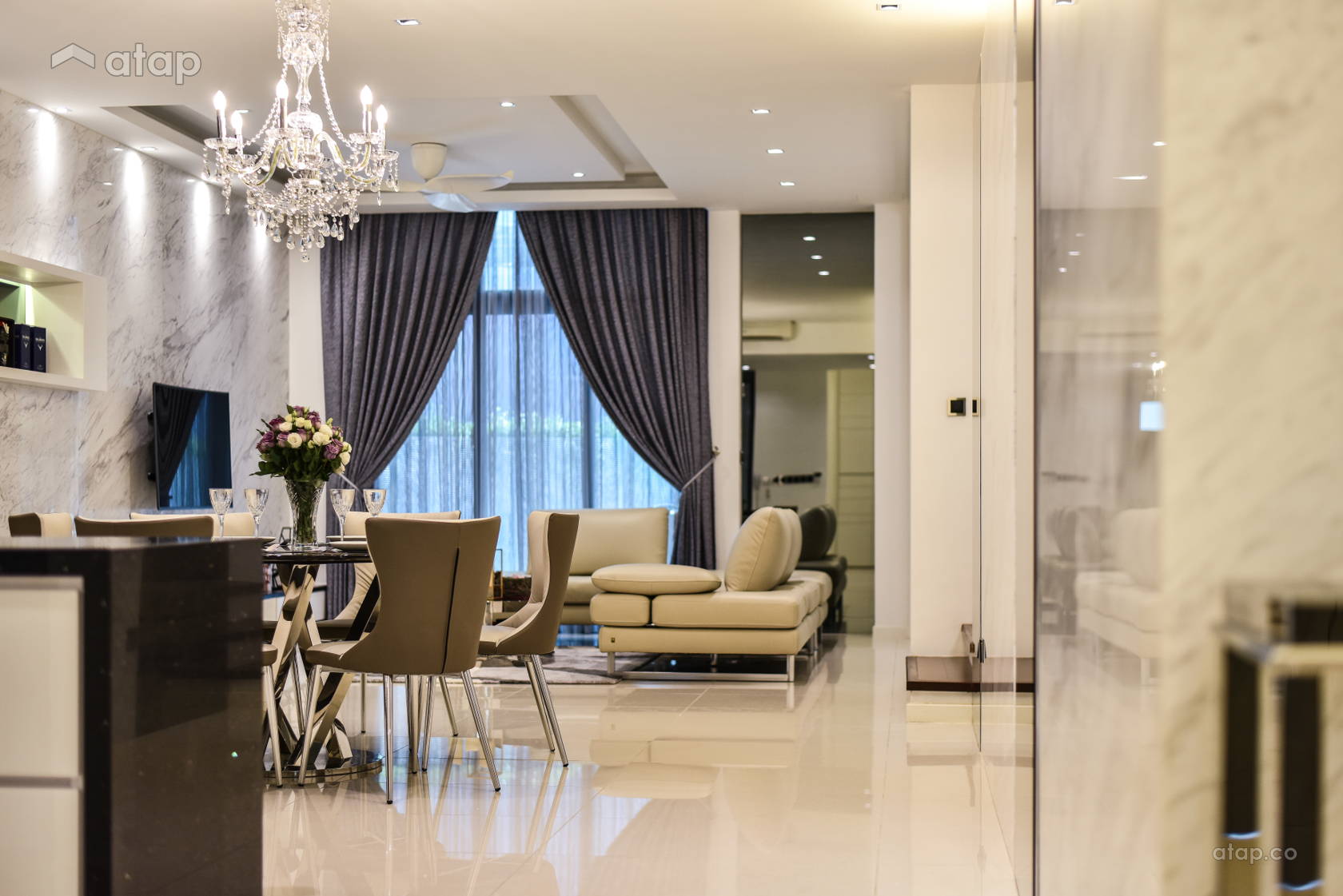 Contemporary Modern Dining Room terrace design ideas & photos Malaysia | Atap.co