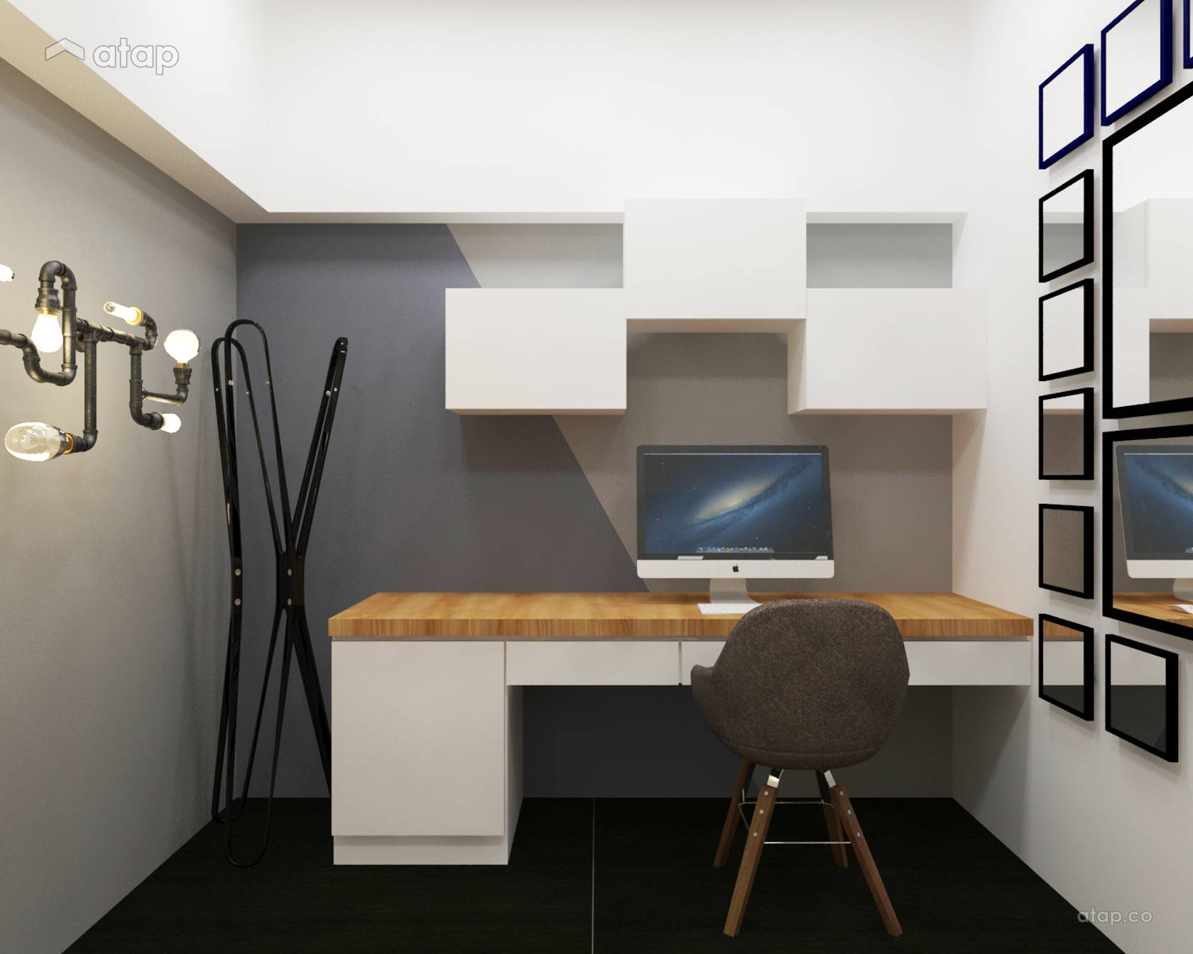 Industrial Minimalistic Study Room apartment design ideas & photos ...