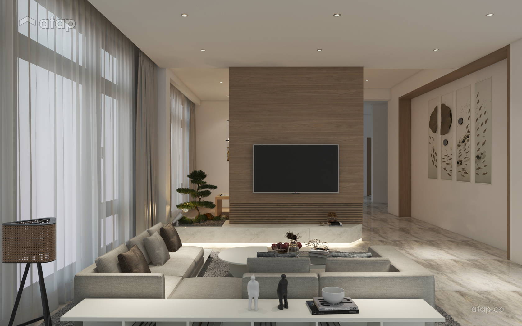 Contemporary Zen Living Room bungalow design ideas & photos Malaysia ...