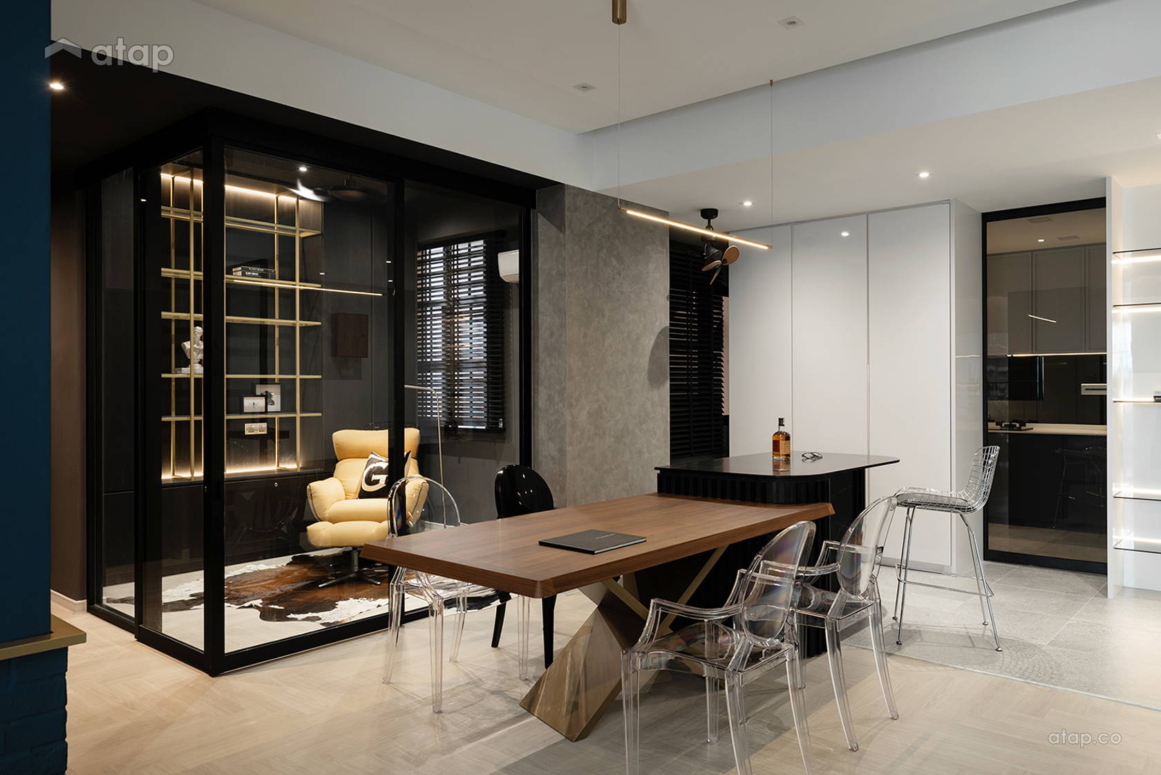Contemporary Retro Dining Room Study Room condominium design ideas ...