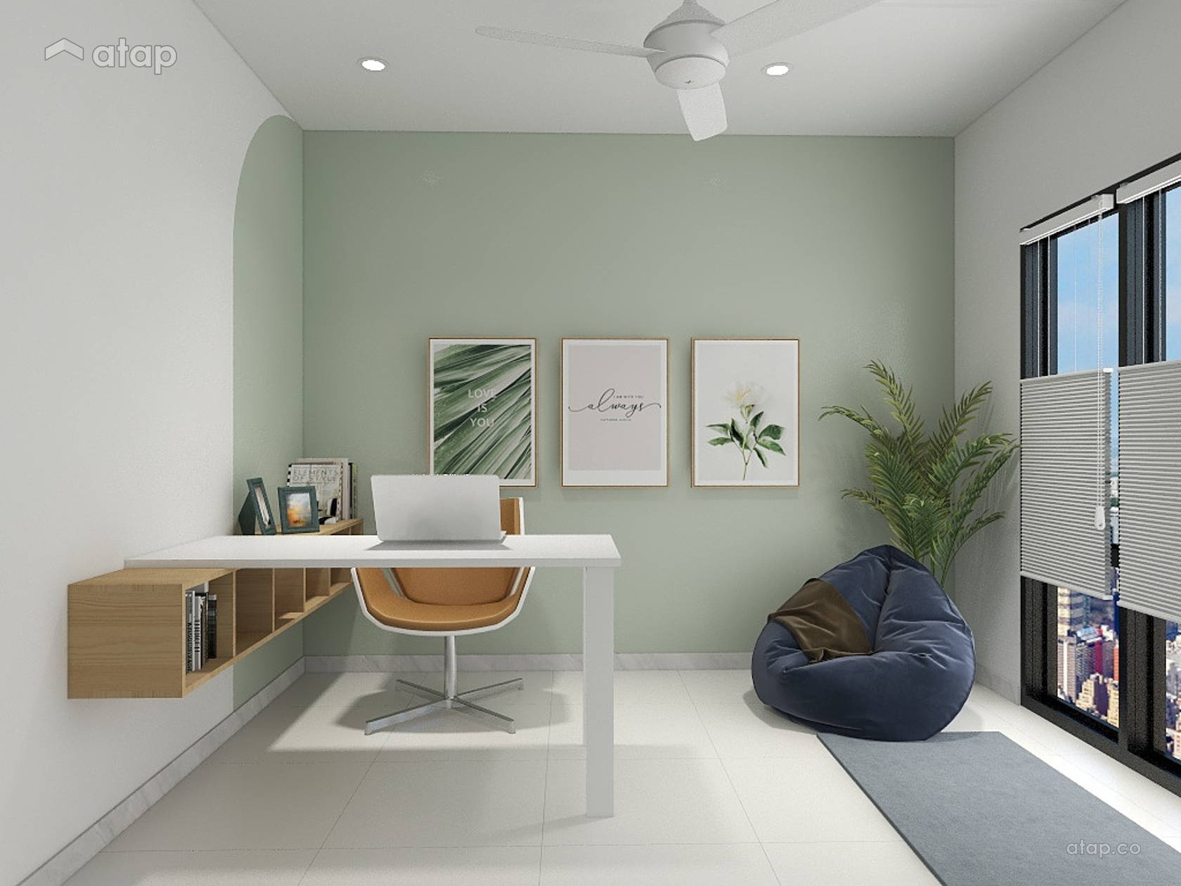 Minimalistic Scandinavian Study Room condominium design ideas & photos ...