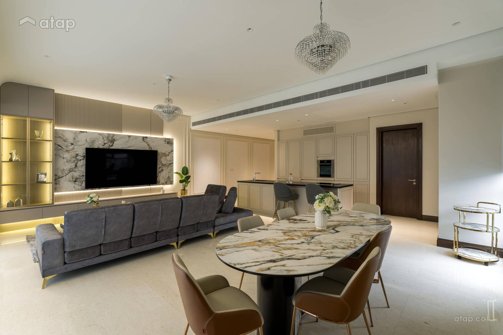 Asian Classic Dining Room Living Room condominium design ideas & photos ...