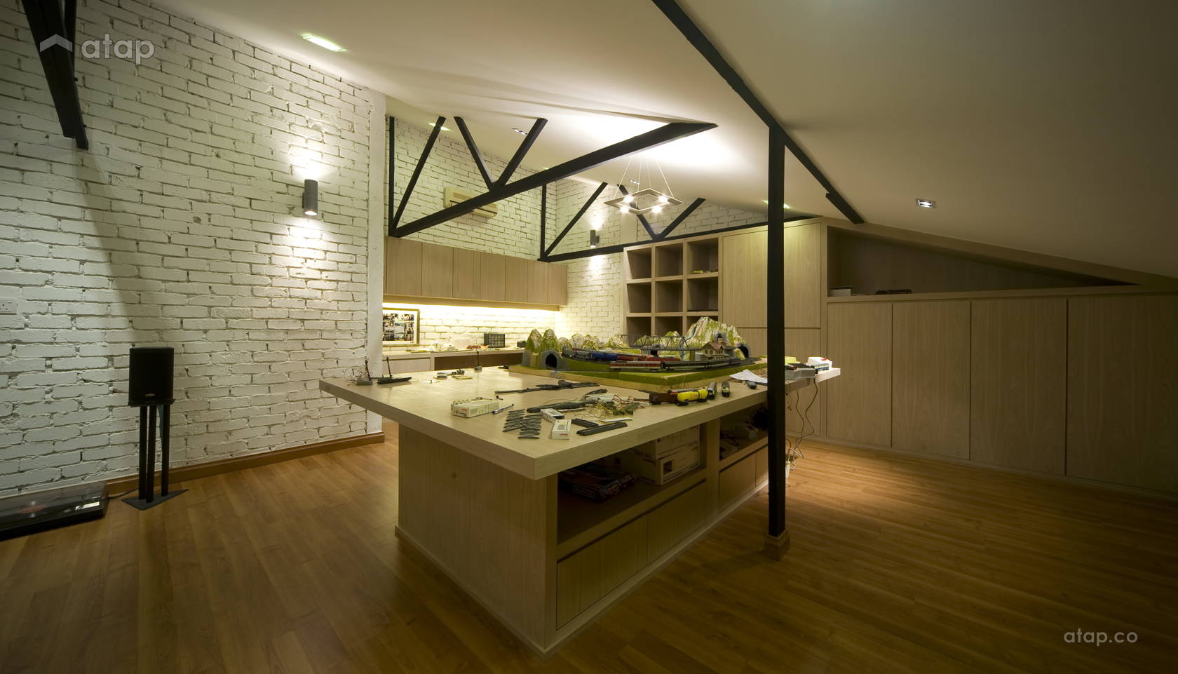 Industrial Rustic Study Room condominium design ideas & photos Malaysia ...