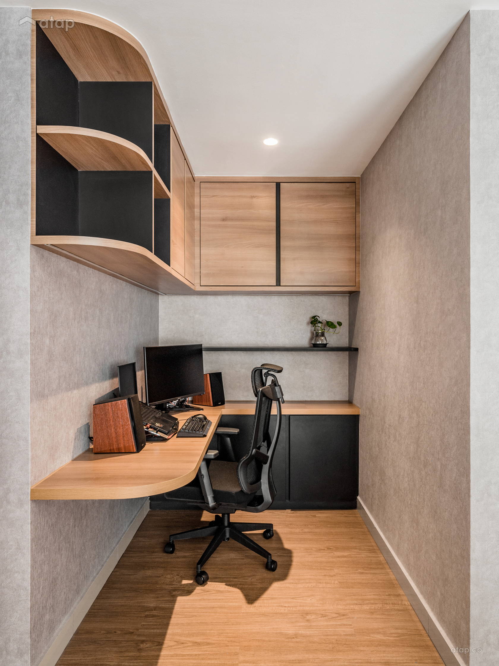 Contemporary Industrial Study Room condominium design ideas & photos ...