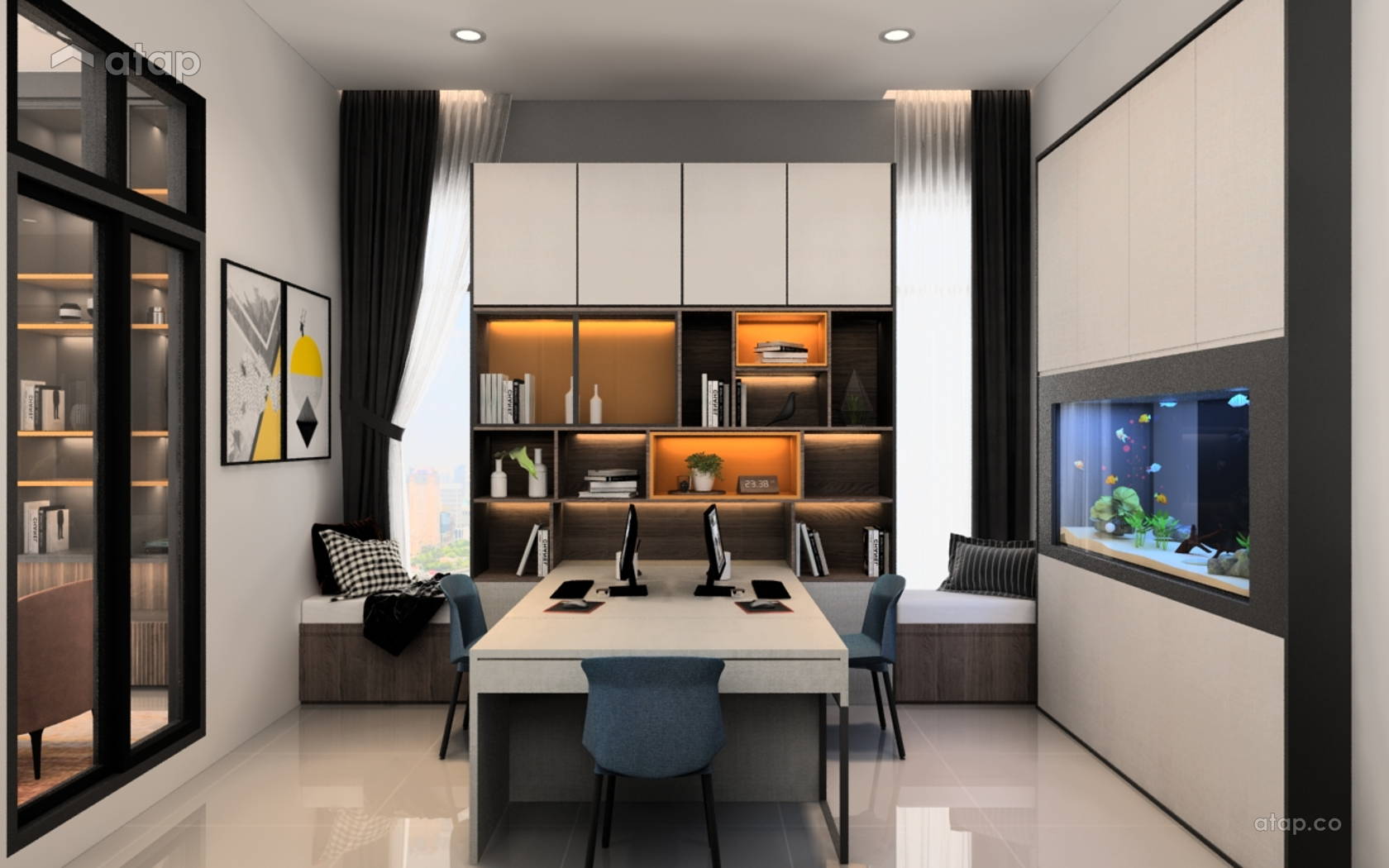 Contemporary Modern Study Room semi-detached design ideas & photos ...