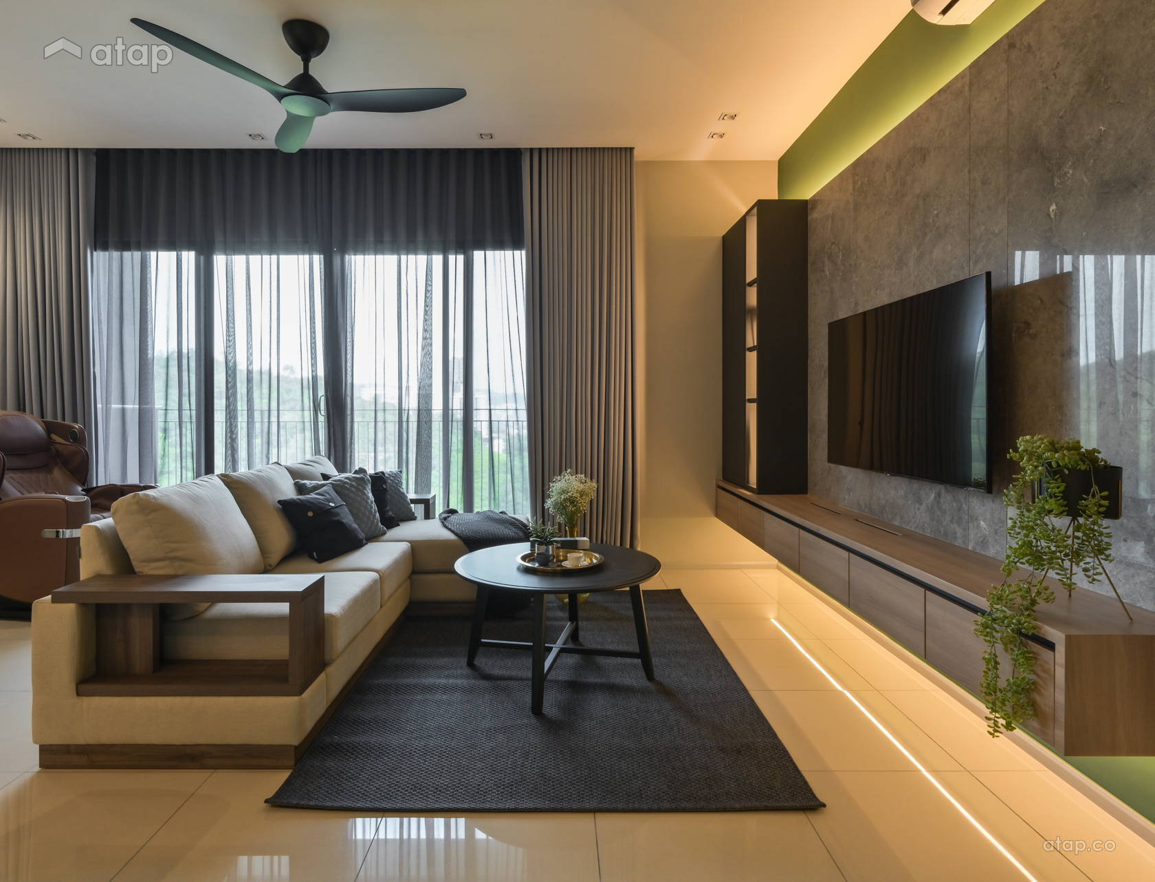 Modern Living Room condominium design ideas & photos Malaysia | Atap.co