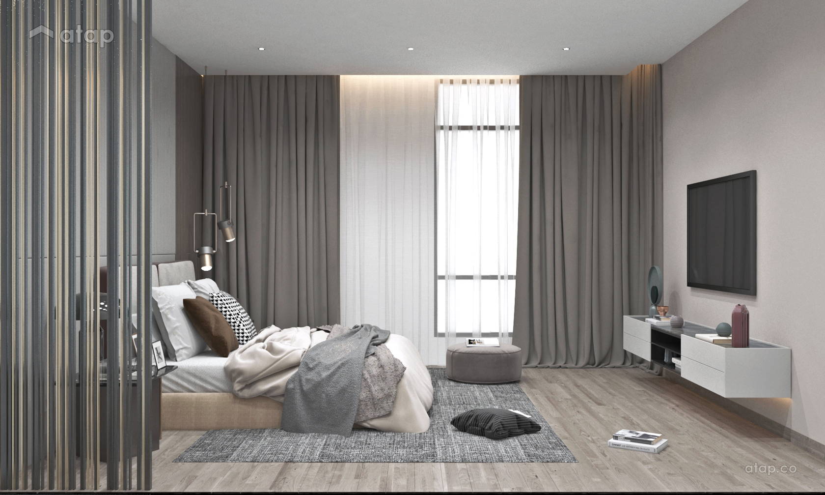 Contemporary Minimalistic Bedroom semi-detached design ideas & photos ...