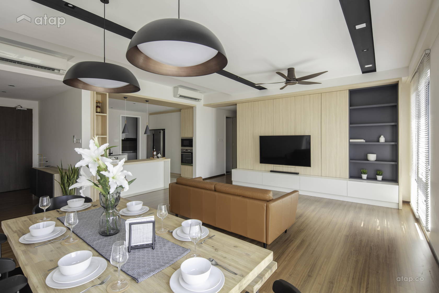 Modern Scandinavian Dining Room Living Room condominium design ideas ...