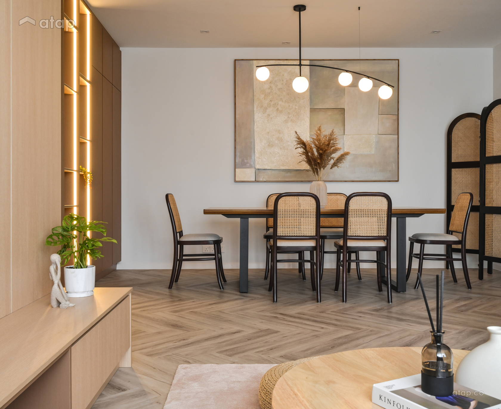 Scandinavian Zen Dining Room Living Room condominium design ideas ...