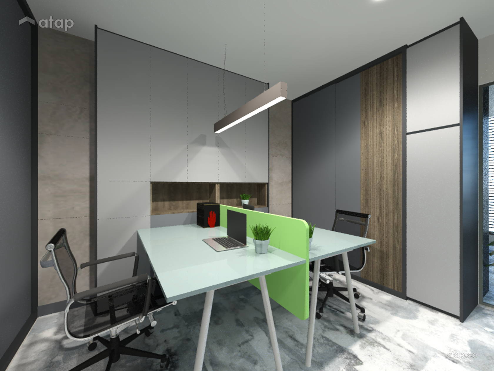 Contemporary Modern Office Study Room shophouse design ideas & photos ...