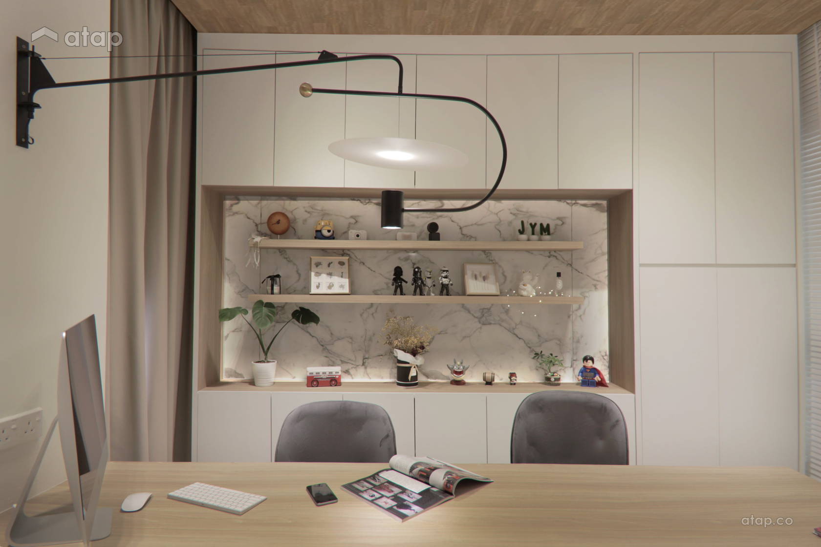 Scandinavian Zen Study Room condominium design ideas & photos Malaysia ...