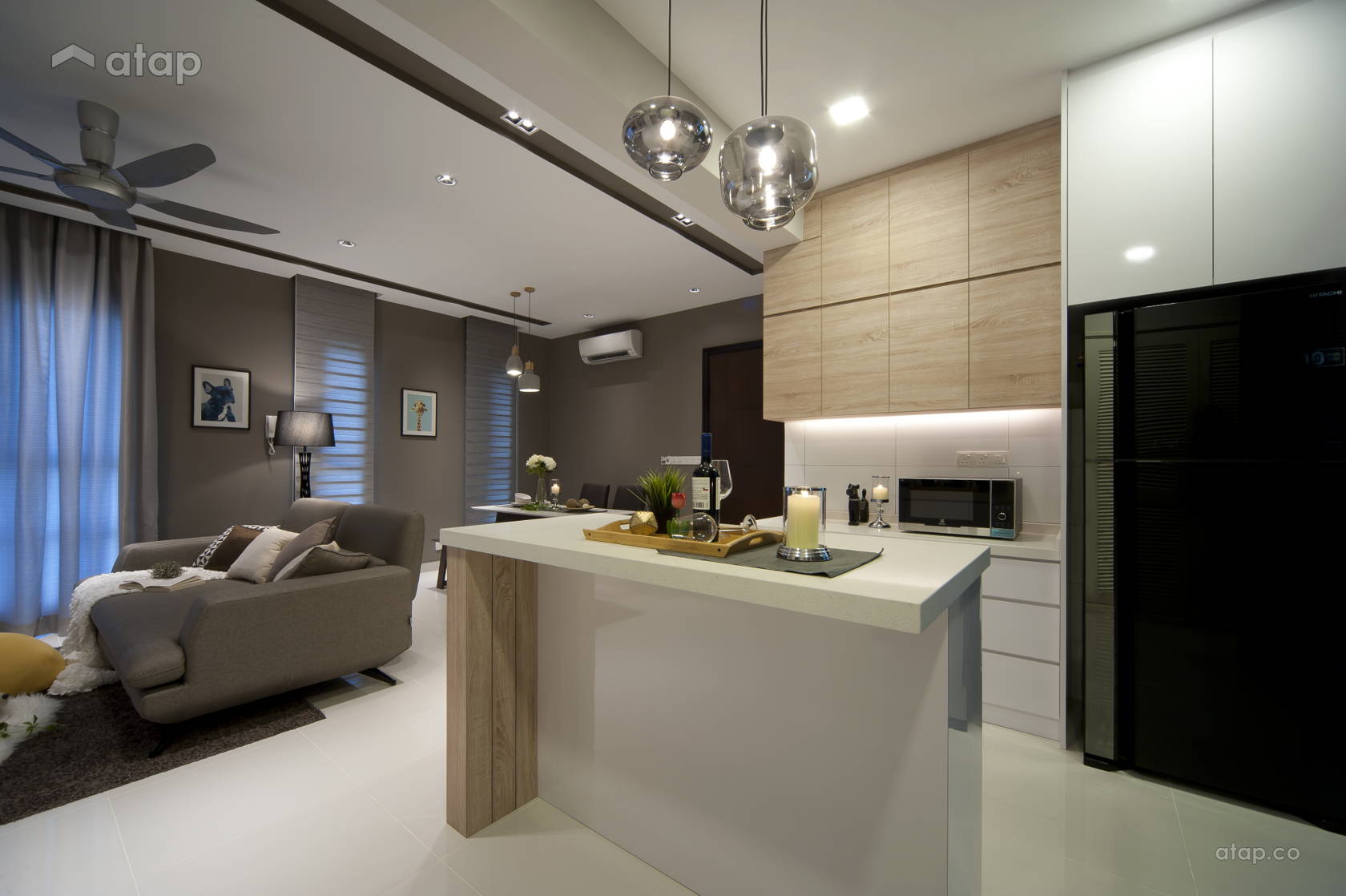 Contemporary Modern Kitchen Living Room condominium design ideas ...