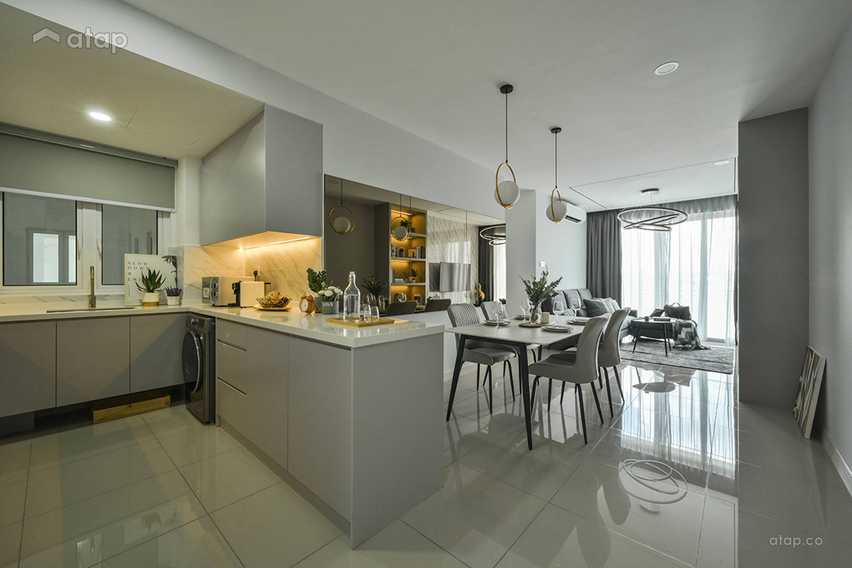 Contemporary Kitchen Living Room condominium design ideas & photos ...