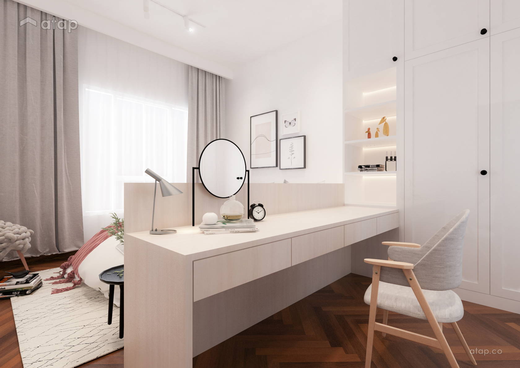 Minimalistic Scandinavian Bedroom Study Room apartment design ideas ...