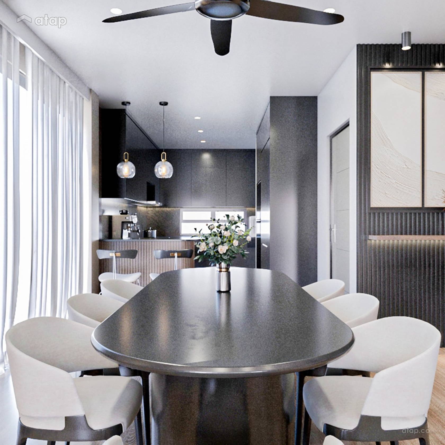 Contemporary Modern Dining Room semi-detached design ideas & photos ...