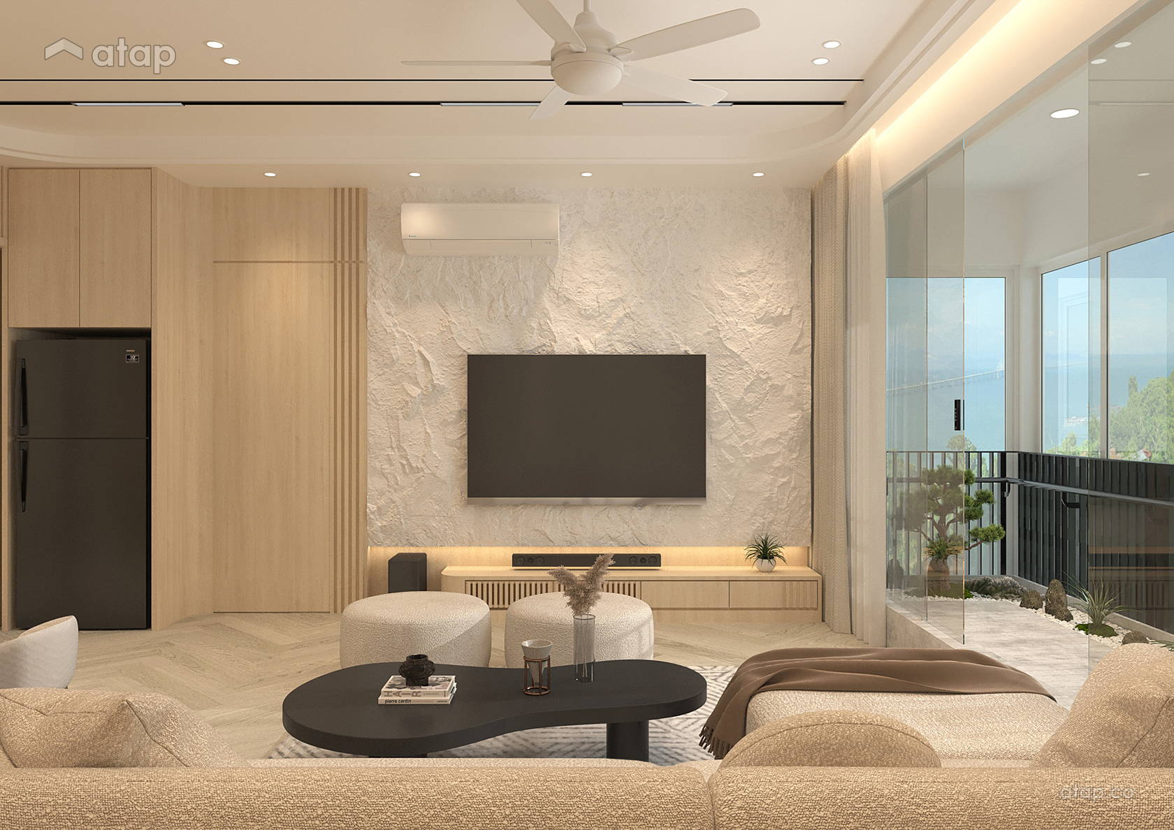 Asian Zen Living Room condominium design ideas & photos Malaysia | Atap.co