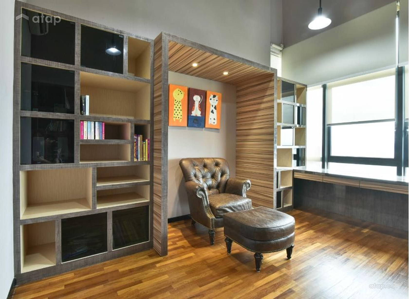 Contemporary Rustic Study Room condominium design ideas & photos ...