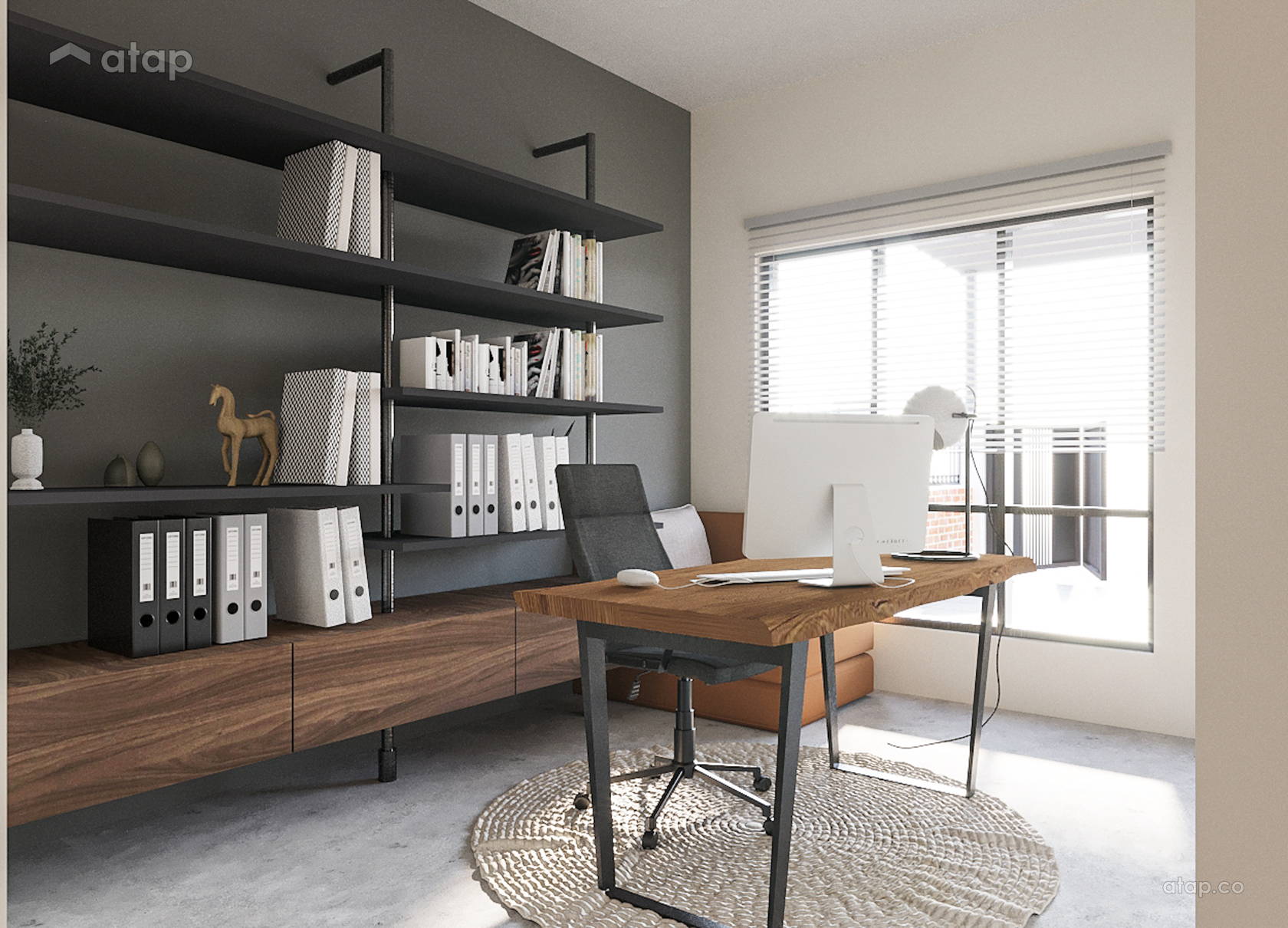 Contemporary Rustic Office terrace design ideas & photos Malaysia | Atap.co