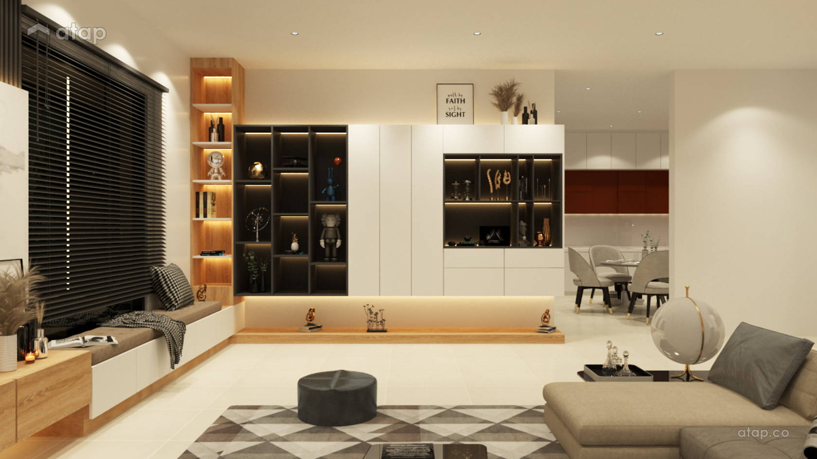 Contemporary Minimalistic Living Room semi-detached design ideas ...