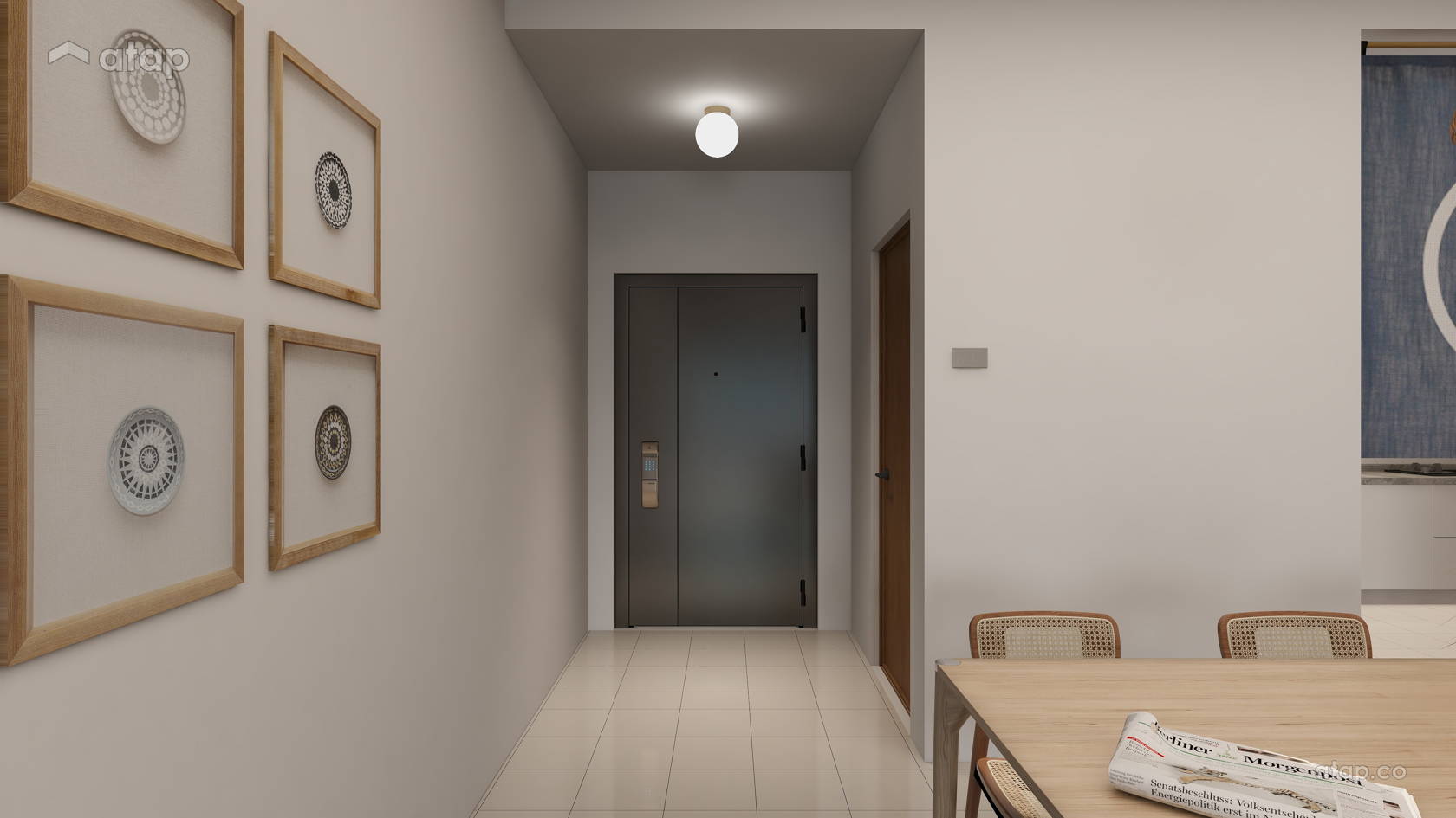Minimalistic Zen Foyer condominium design ideas & photos Malaysia | Atap.co