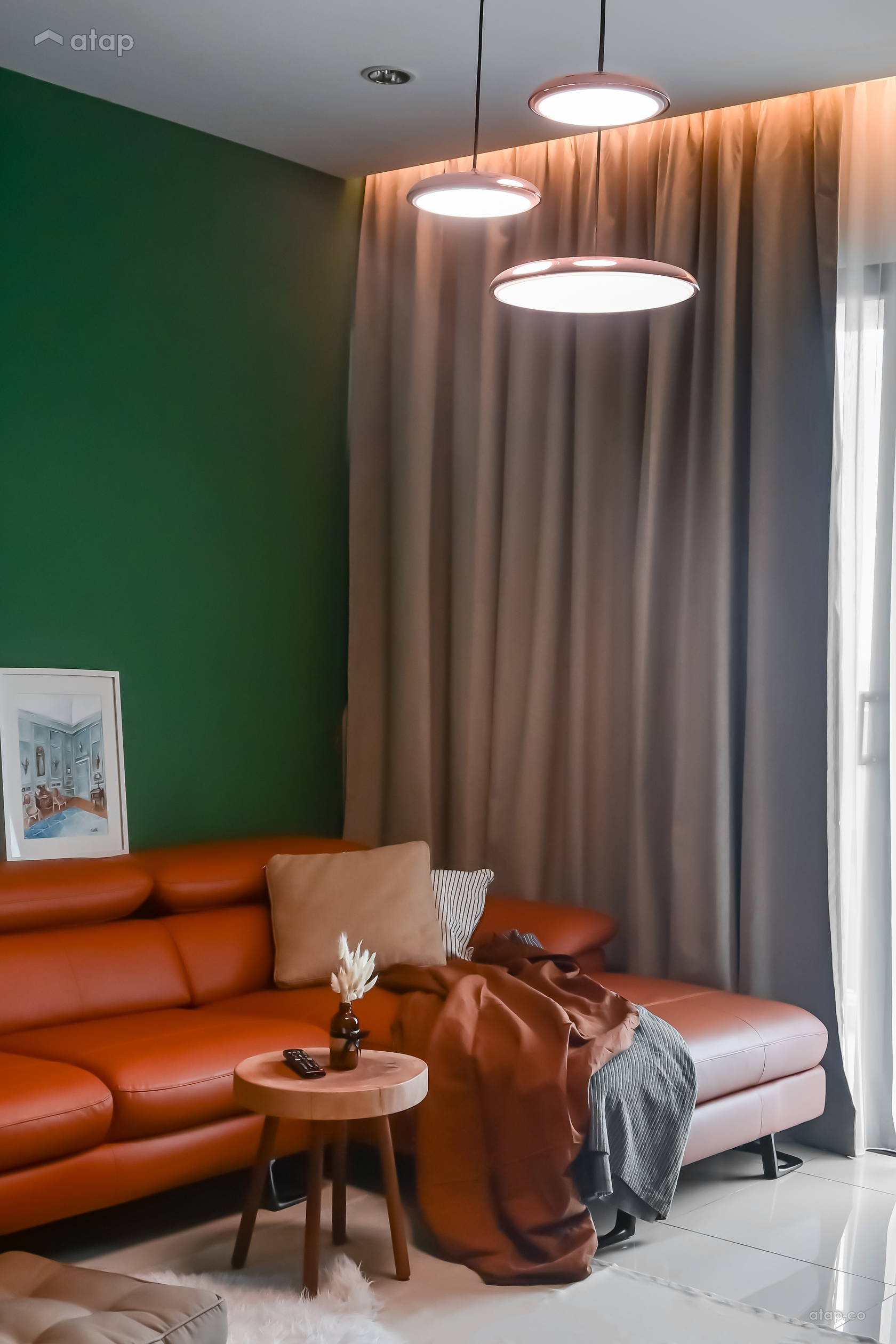 Scandinavian Vintage Living Room condominium design ideas & photos ...