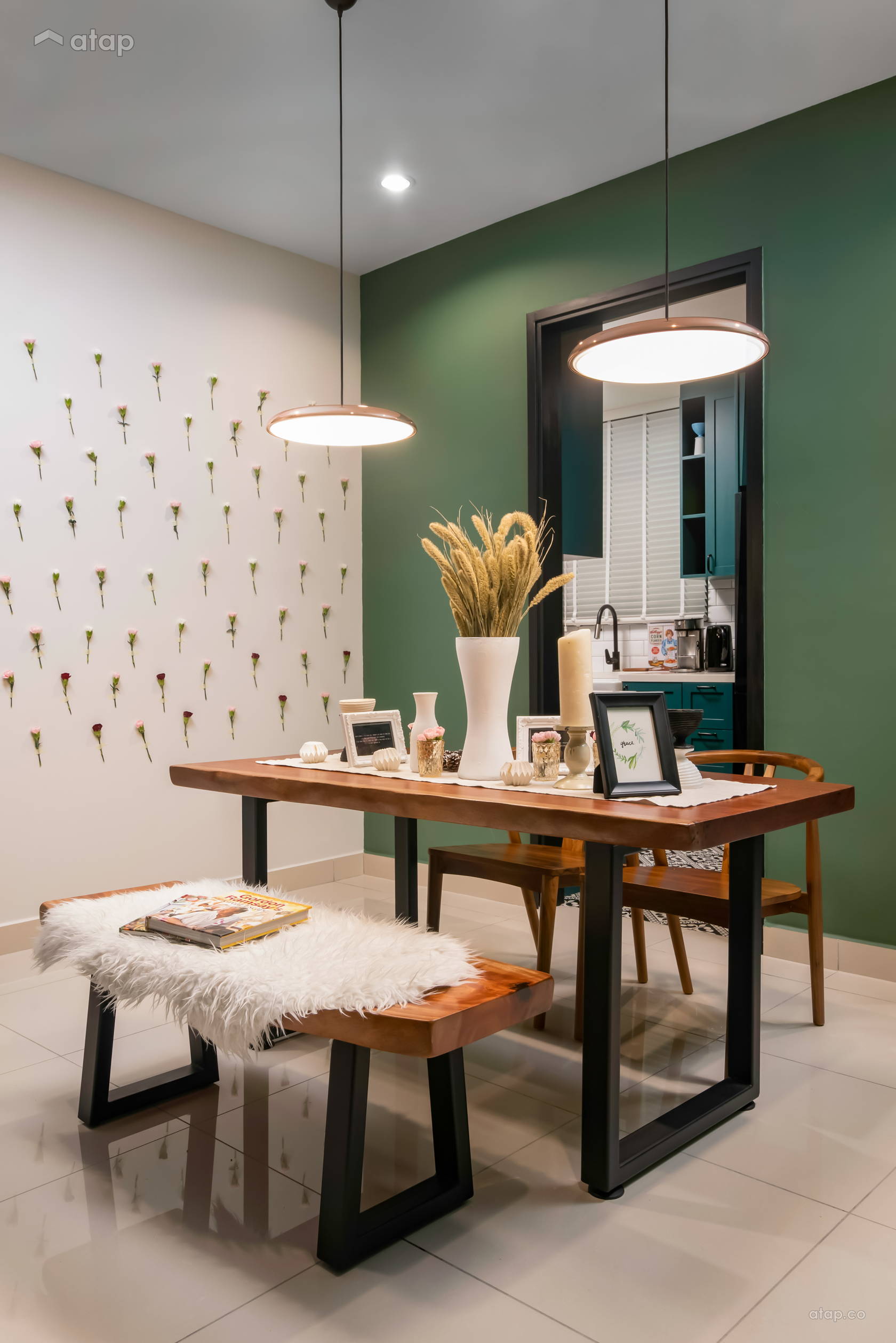 Industrial Vintage Dining Room condominium design ideas & photos ...