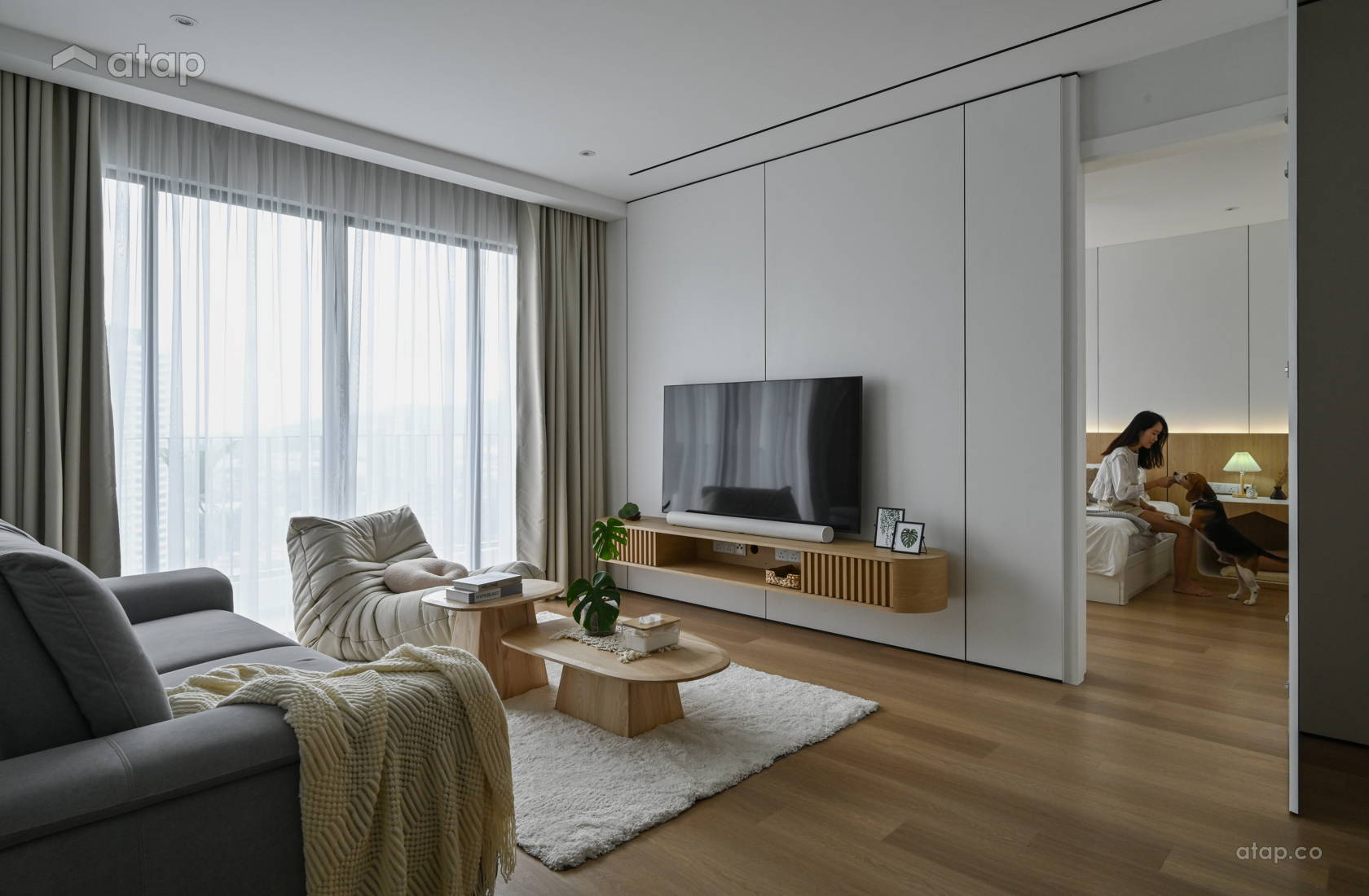 Zen Bedroom Living Room condominium design ideas & photos Malaysia ...