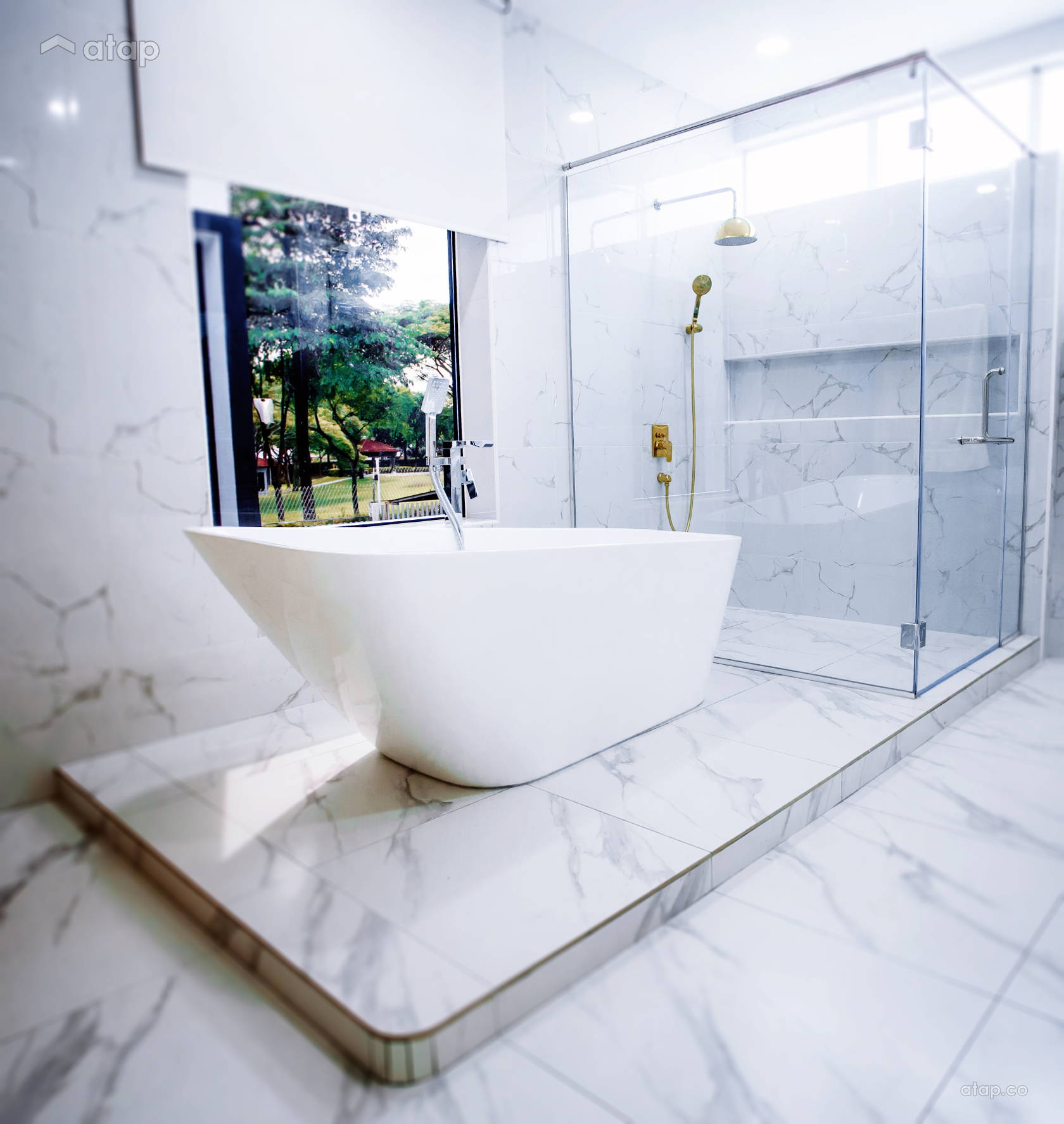 Modern Bathroom bungalow design ideas & photos Malaysia | Atap.co