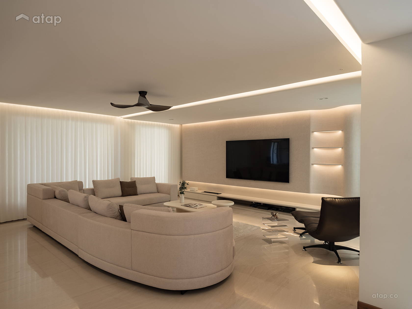 Modern Zen Living Room terrace design ideas & photos Malaysia | Atap.co