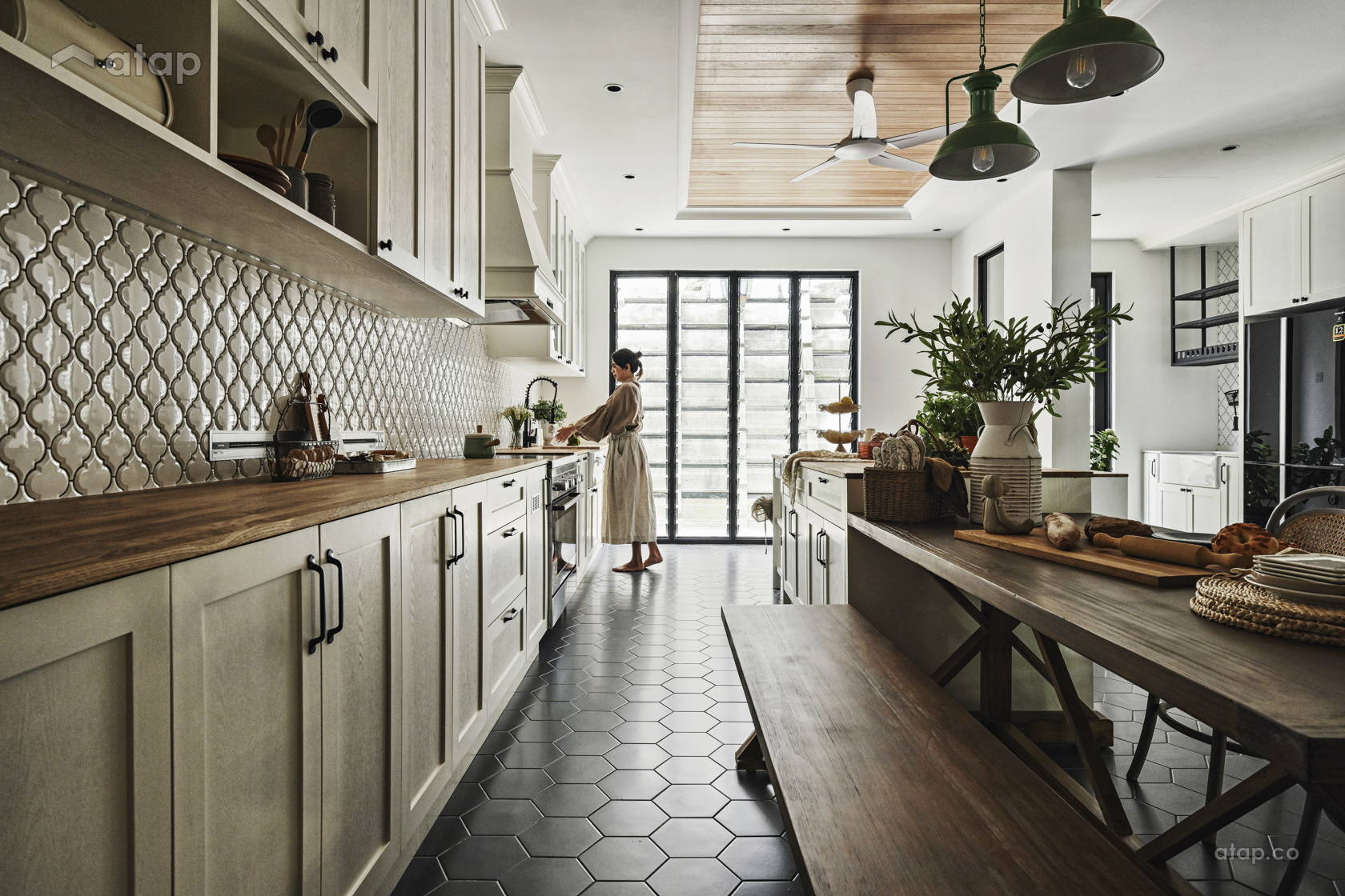 Rustic Vintage Kitchen semi-detached design ideas & photos Malaysia ...