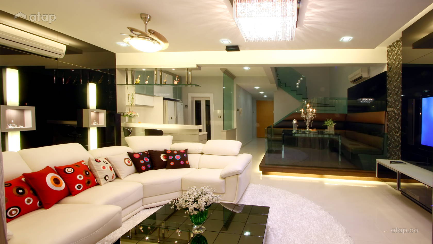 Modern Living Room terrace design ideas & photos Malaysia | Atap.co